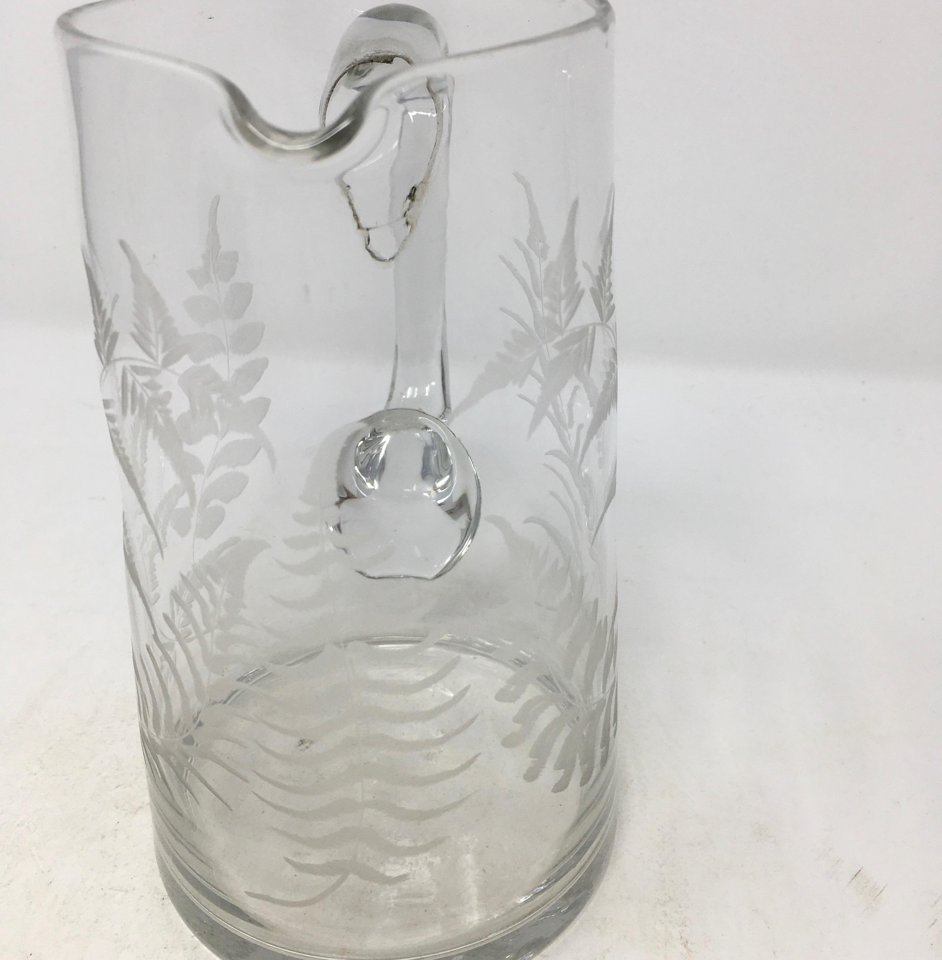 19th Century English Etched Glass Pitcher at 1stDibs | princess house ...