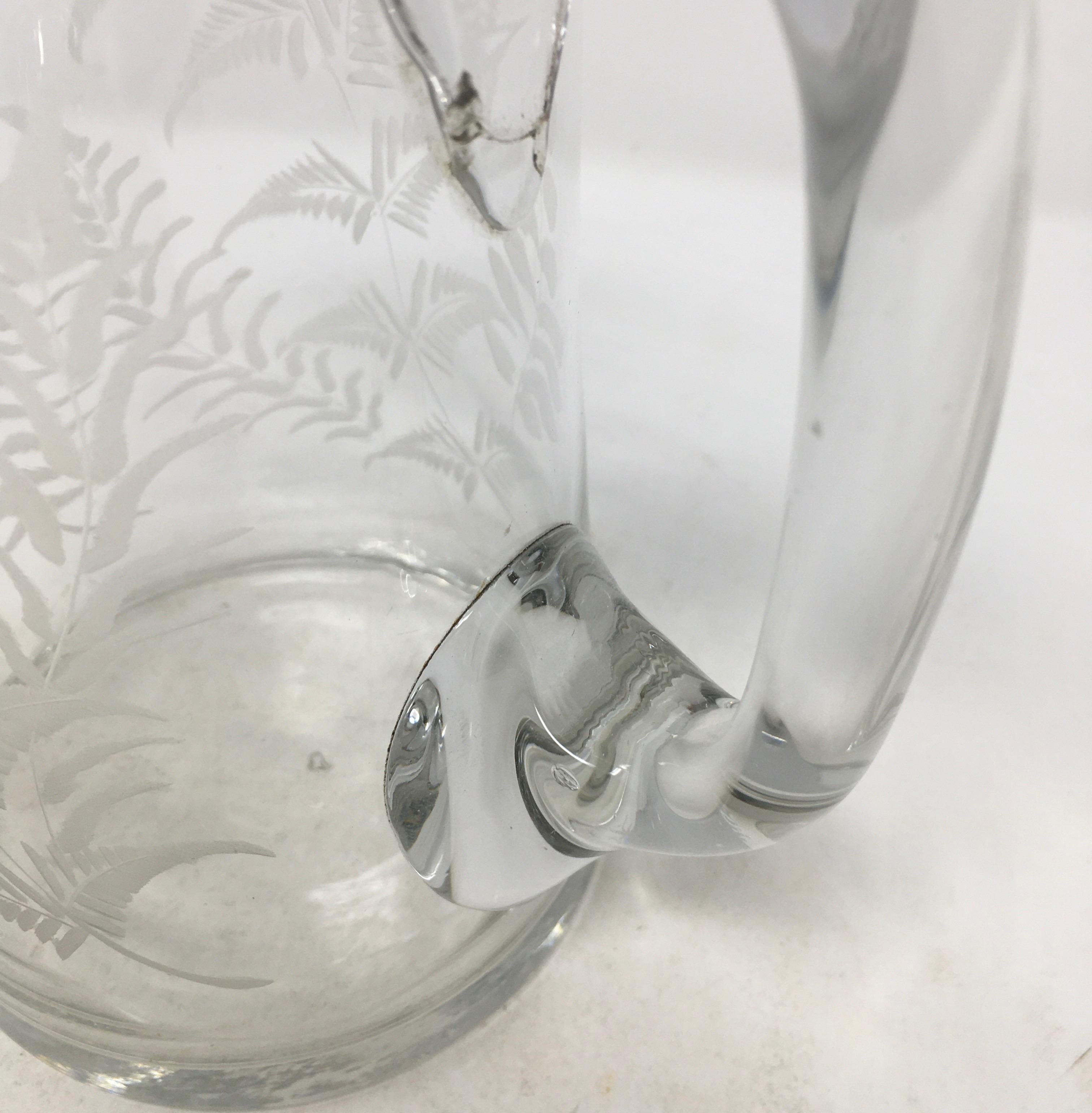19th Century English Etched Glass Pitcher For Sale at 1stDibs | etched ...