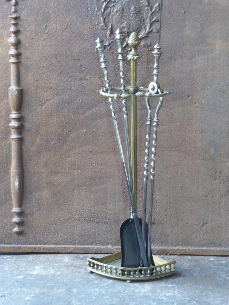 19th Century English Fire Tools, Fireplace Tool Set For Sale at 1stDibs