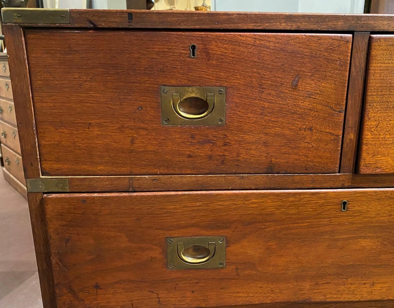 19th Century English Five Drawer Mahogany Campaign Chest For Sale at ...