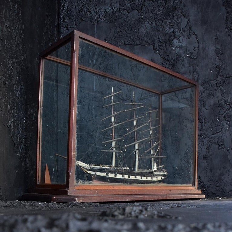 19th Century English Folk Art Encased Ship Diorama For Sale at 1stDibs