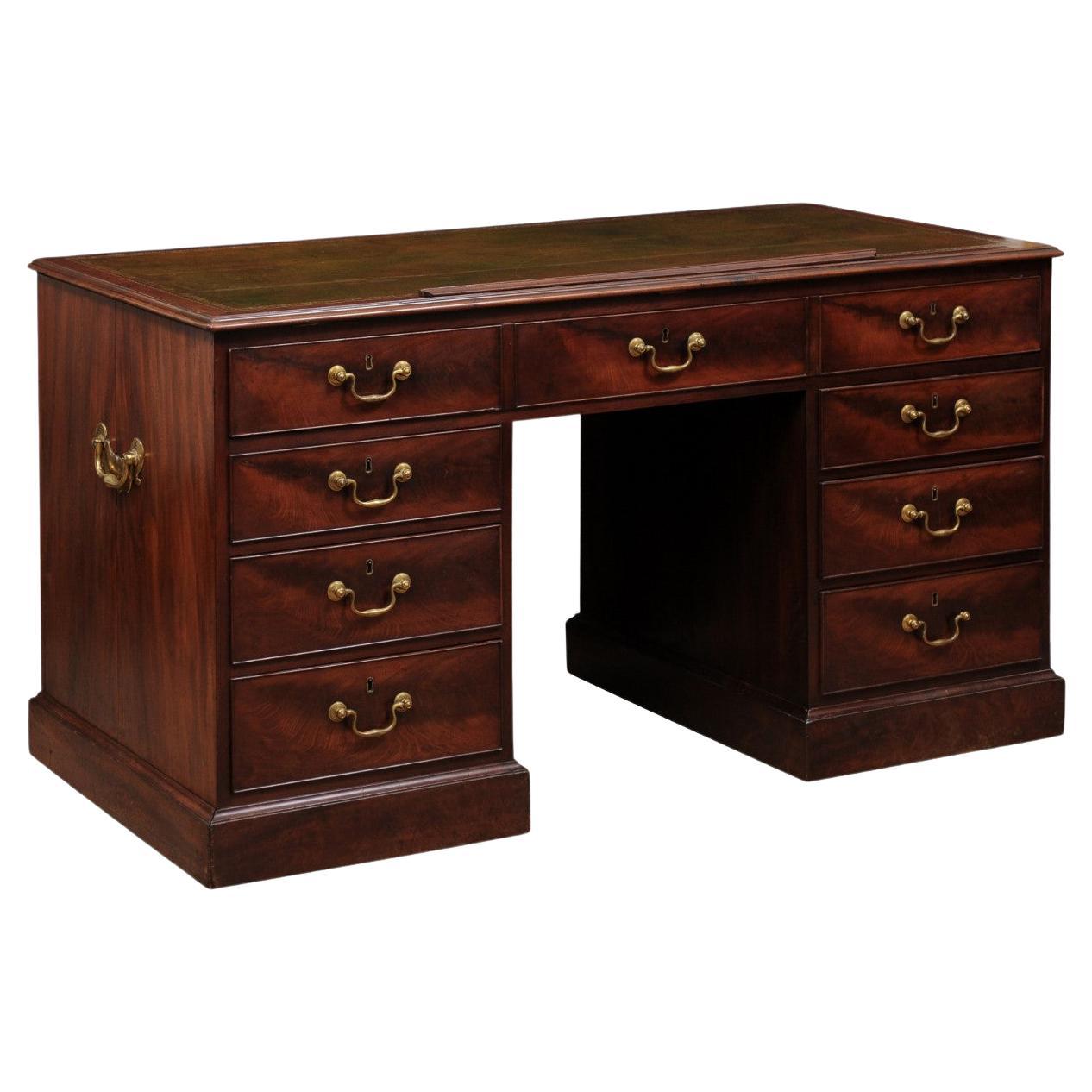 19th Century English George III Mahogany Architect’s Desk with ...