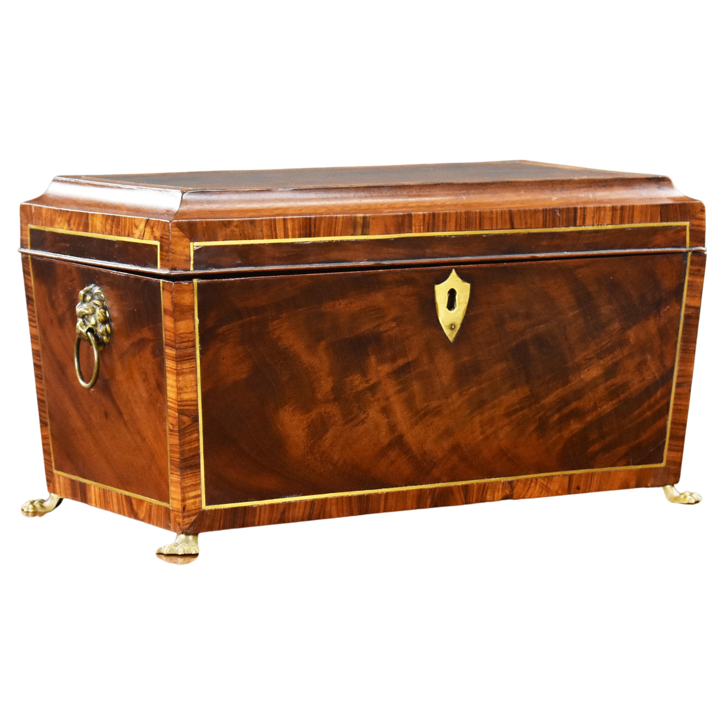 George III 18th Century Period Harewood Inlaid 'Navette' Shaped Tea ...