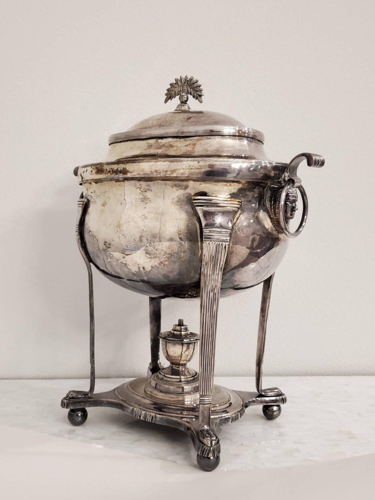 19th Century English Georgian Silver Plate Samovar For Sale at 1stDibs