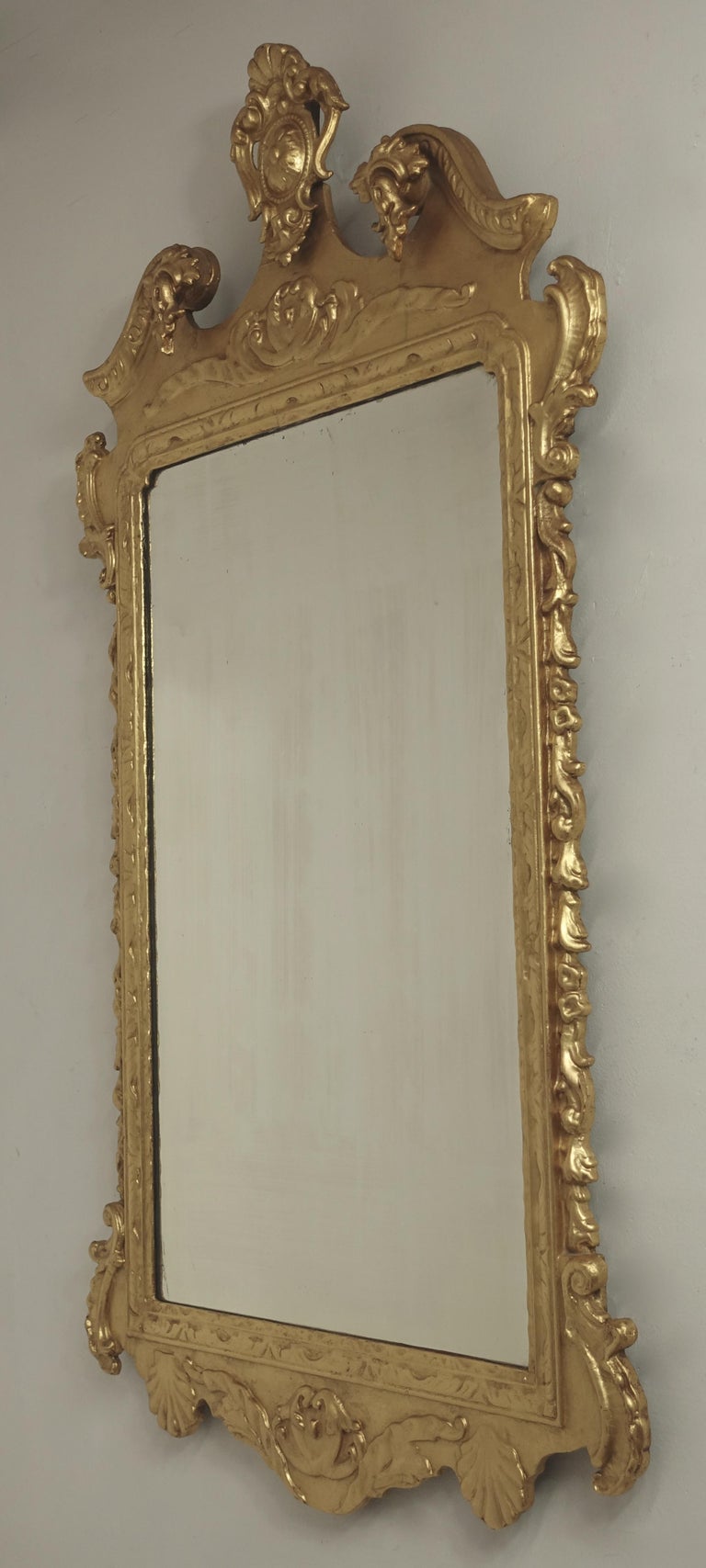 19th Century English Georgian Style Gilt Wood over Mantle Mirror For ...
