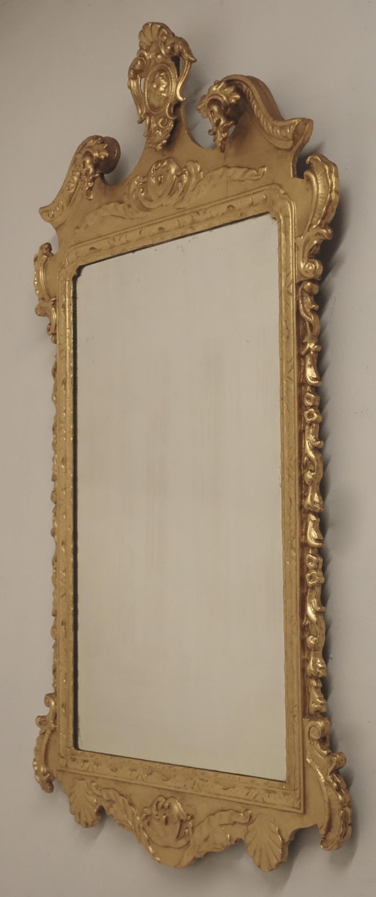 19th Century English Georgian Style Gilt Wood over Mantle Mirror For ...