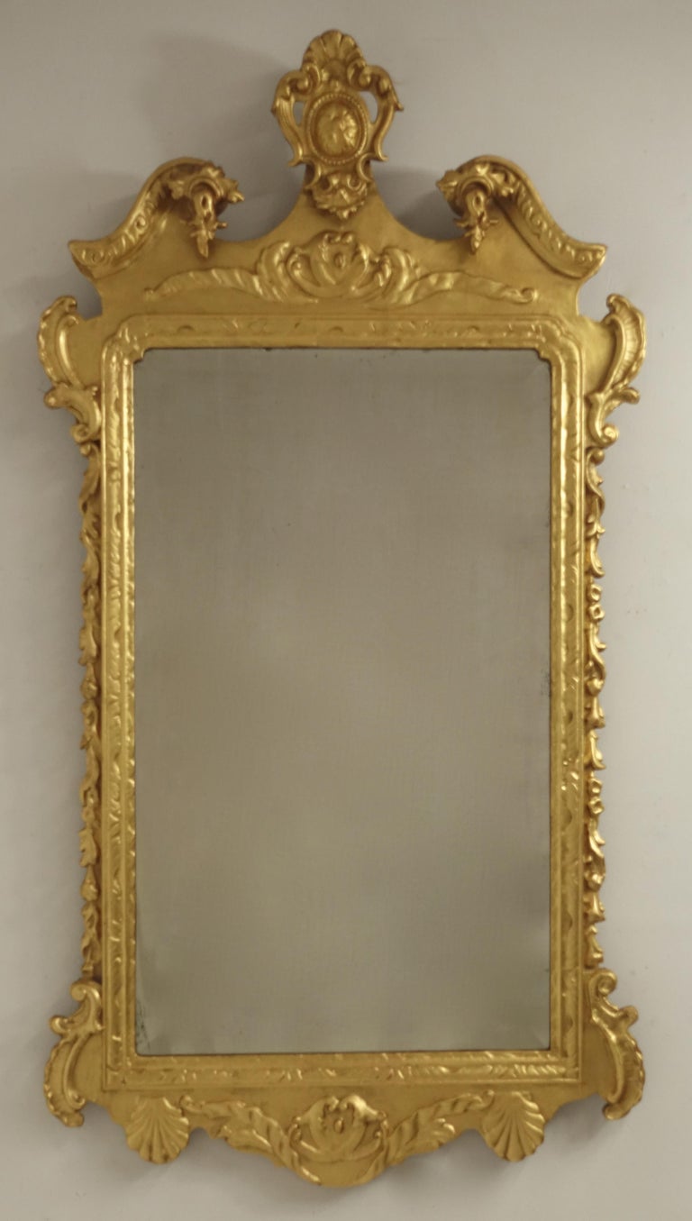 19th Century English Georgian Style Gilt Wood over Mantle Mirror For ...