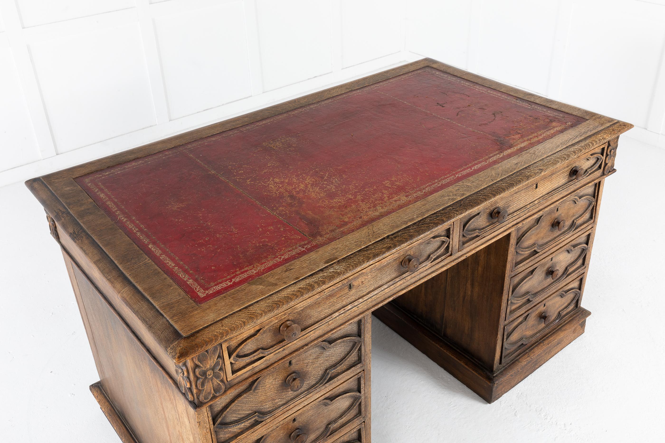 19th Century English Gothic Oak Desk at 1stDibs | gothic desk