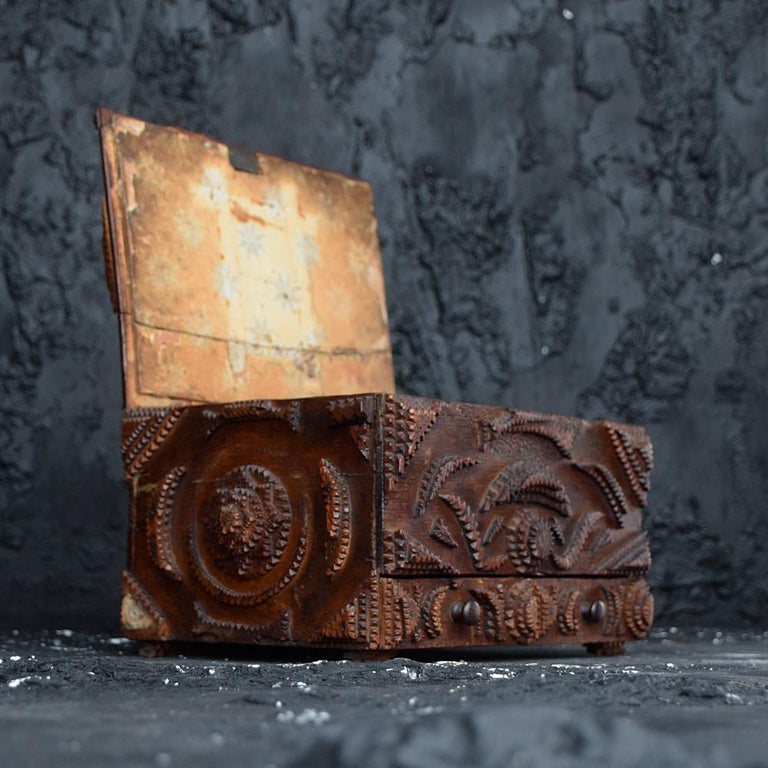 19th Century English Handcarved Soldiers Ditty Box at 1stDibs