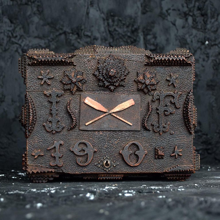 19th Century English Handcarved Soldiers Ditty Box at 1stDibs