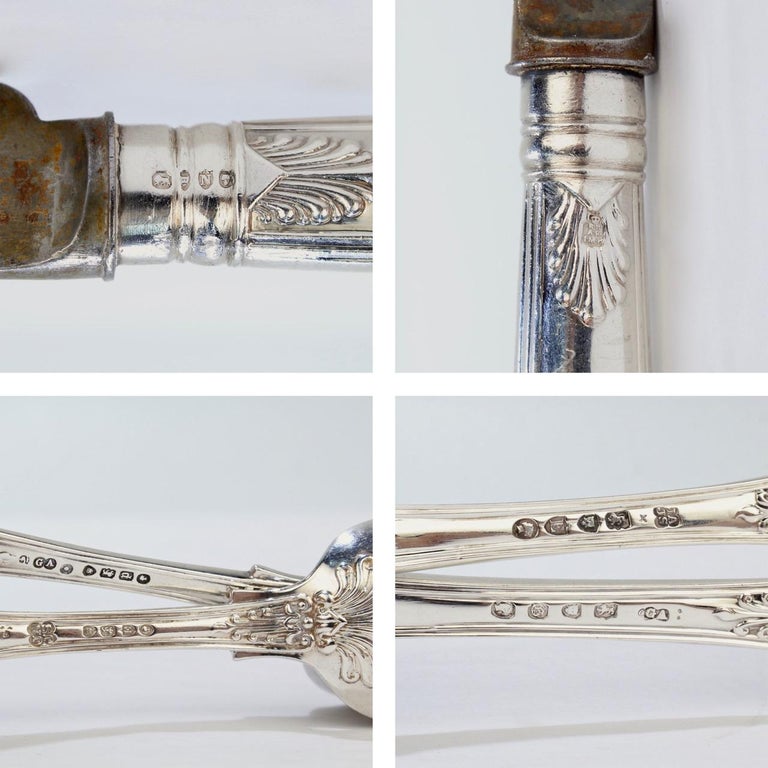 19th Century English Queen Pattern Sterling Silver 112 Piece Flatware ...