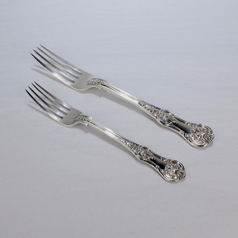 19th Century English Queen Pattern Sterling Silver 112 Piece Flatware ...