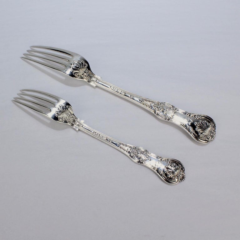 19th Century English Queen Pattern Sterling Silver 112 Piece Flatware ...