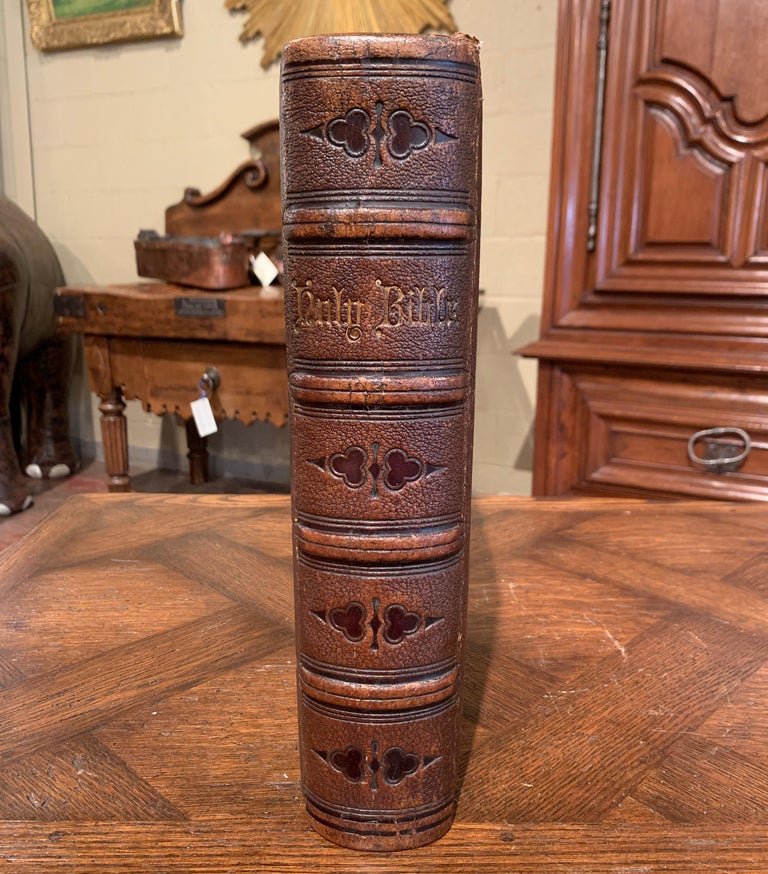 19th Century English Leather-Bound Holy Bible, Dated 1866 For Sale at ...