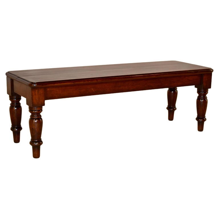 19th Century English Mahogany Bench For Sale at 1stDibs