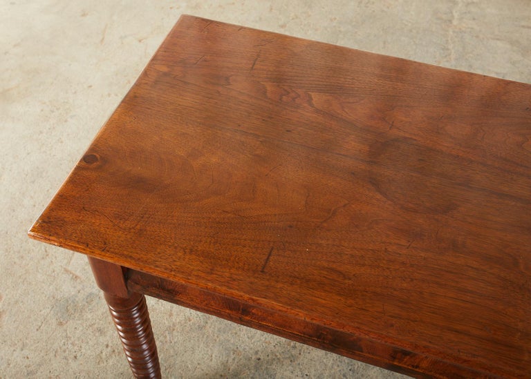 19th Century English Mahogany Bobbin Leg Console Table For Sale at 1stDibs