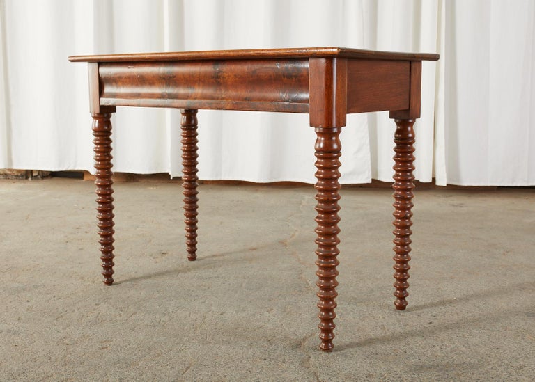19th Century English Mahogany Bobbin Leg Console Table For Sale at 1stDibs