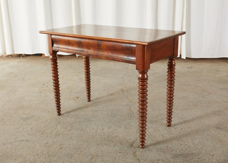 19th Century English Mahogany Bobbin Leg Console Table For Sale at 1stDibs