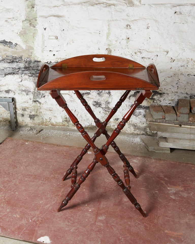 19th Century English Mahogany Butlers Tray Table For Sale at 1stDibs