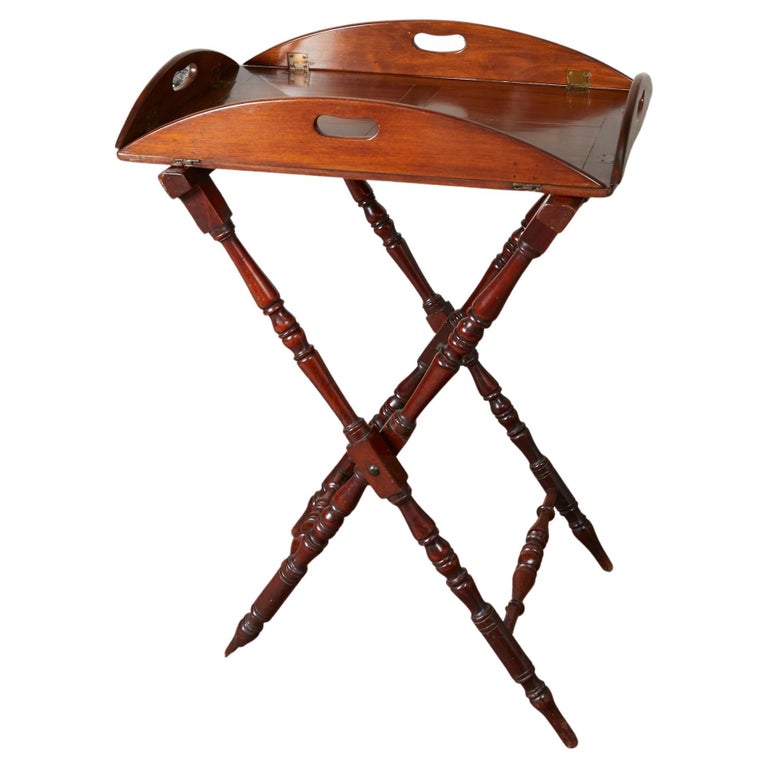 19th Century English Mahogany Butlers Tray Table For Sale at 1stDibs