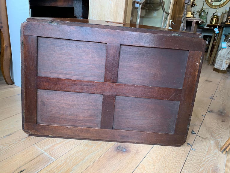 19th Century English Mahogany Butlers Tray with Hinged Sides at 1stDibs