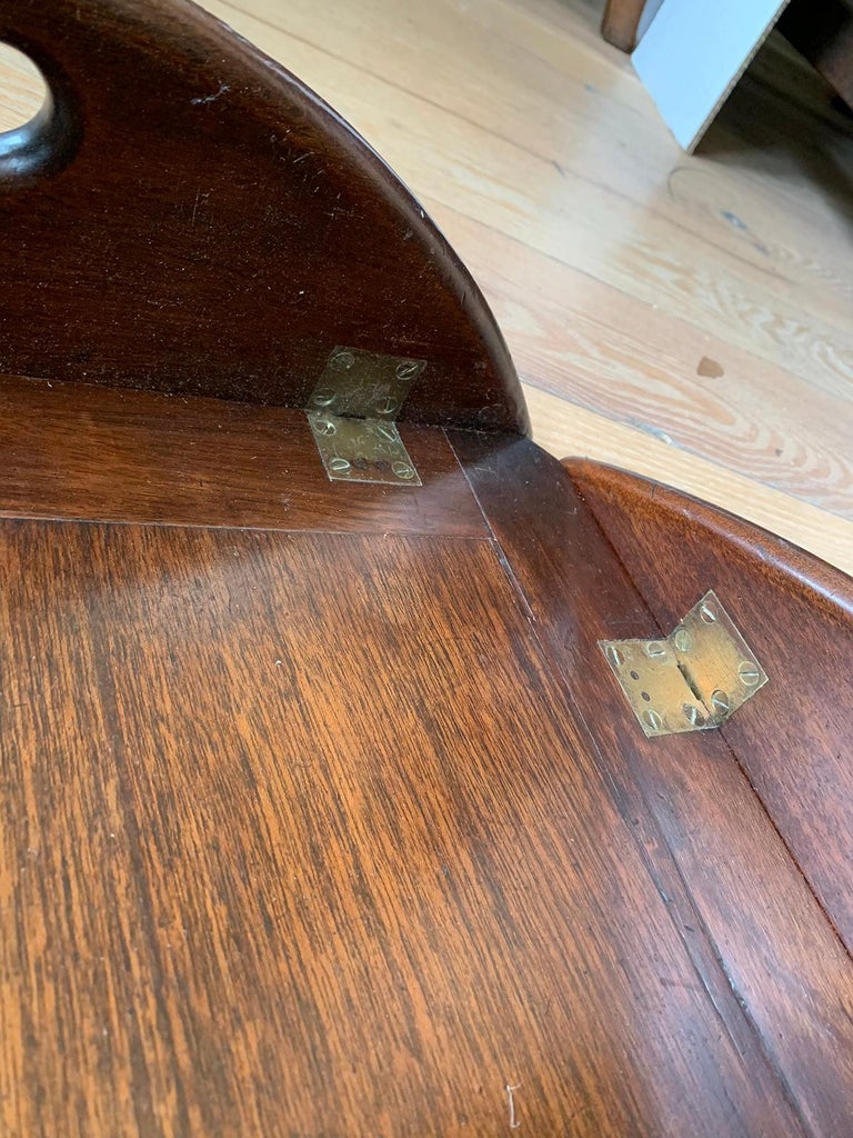 19th Century English Mahogany Butlers Tray with Hinged Sides at 1stDibs