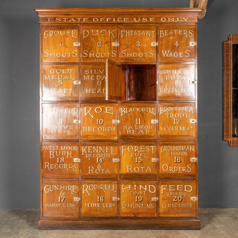 19th Century English Mahogany Estate Office Lockers, c.1890 For Sale at ...