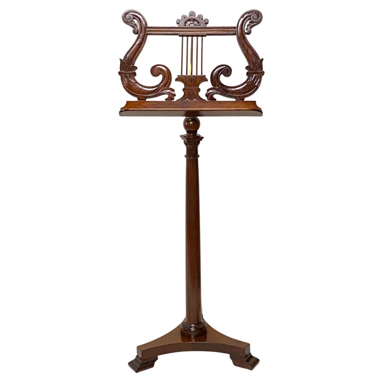 19th Century English Mahogany Floor Model Music Stand For Sale at 1stDibs