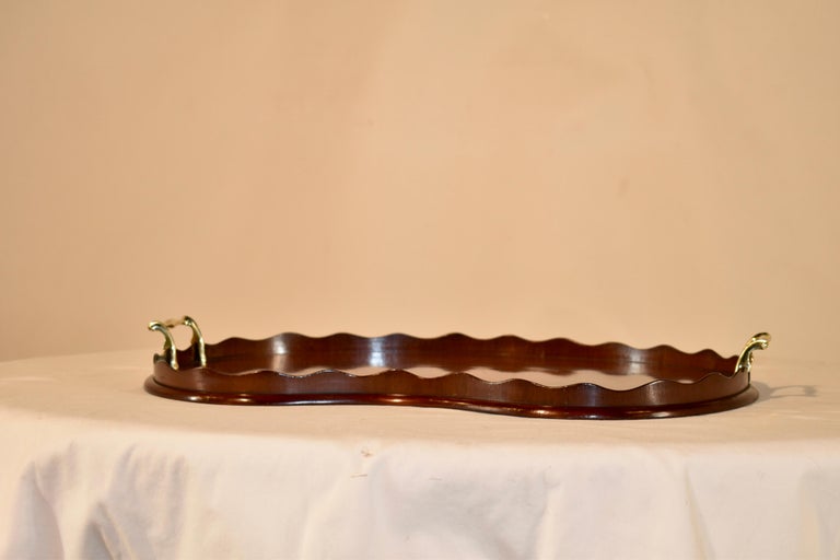 19th Century English Mahogany Inlaid Tray For Sale at 1stDibs