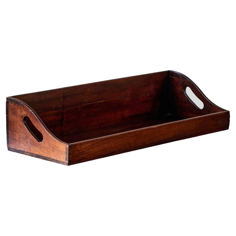19th Century English Mahogany Library Tray For Sale at 1stDibs
