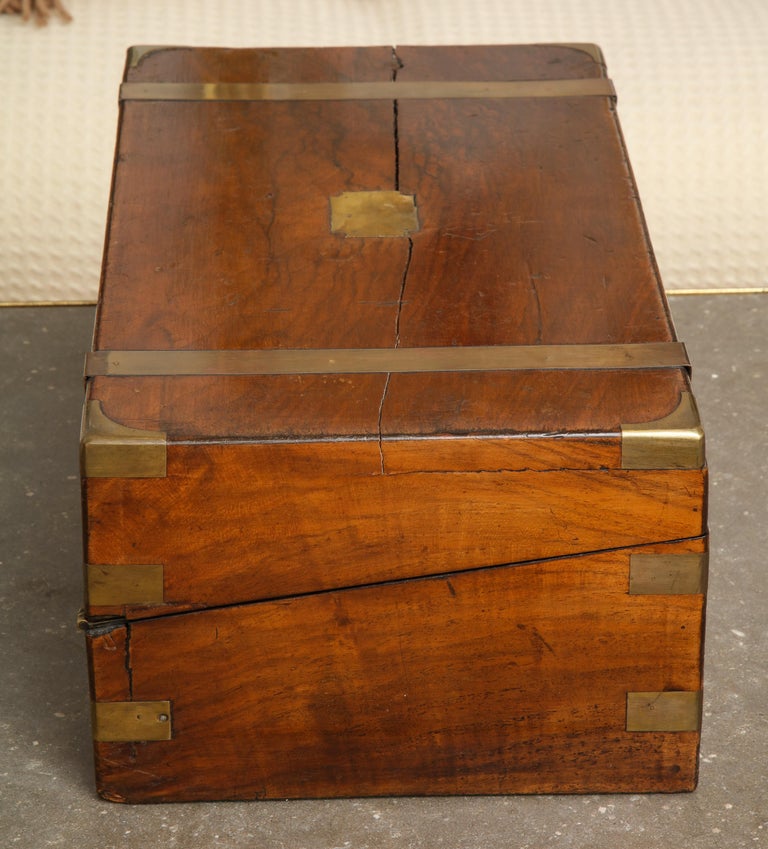 19th Century English Mahogany Campaign Writing Box at 1stDibs