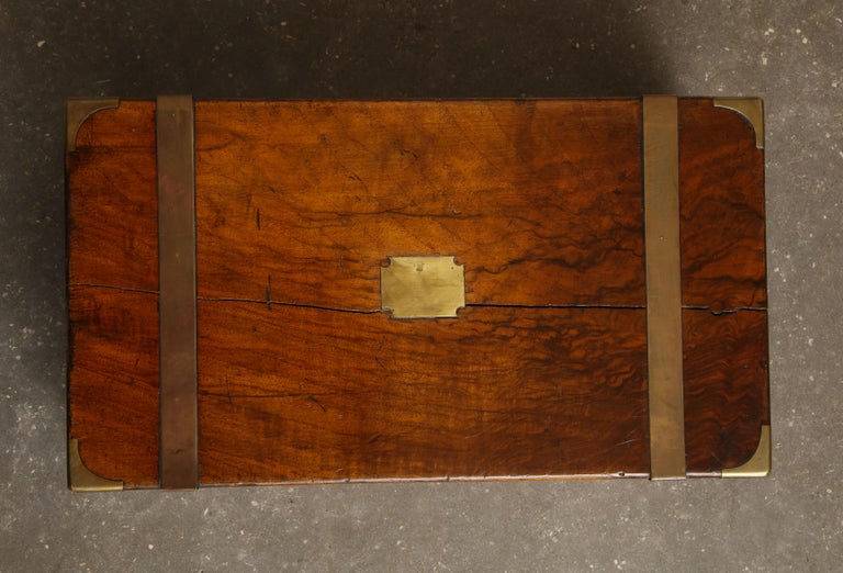 19th Century English Mahogany Campaign Writing Box at 1stDibs