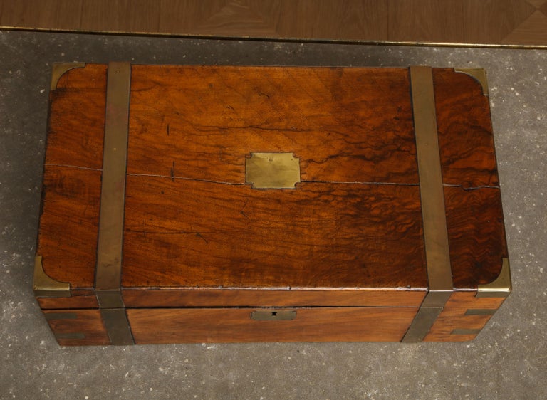 19th Century English Mahogany Campaign Writing Box at 1stDibs