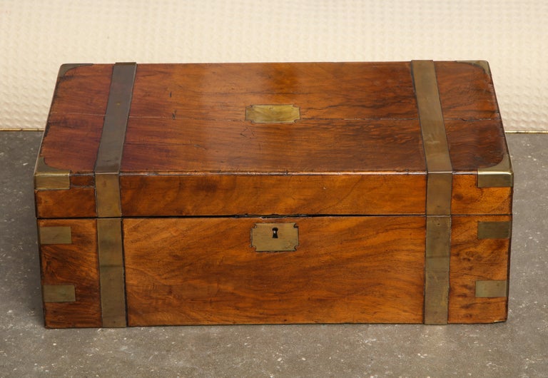 19th Century English Mahogany Campaign Writing Box at 1stDibs