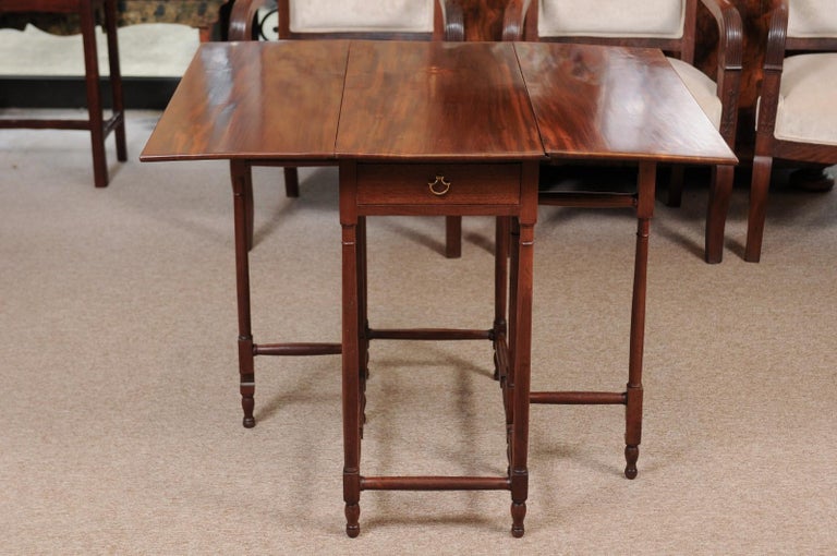 19th Century English Mahogany Spider Leg Table with Drop Leaves For ...