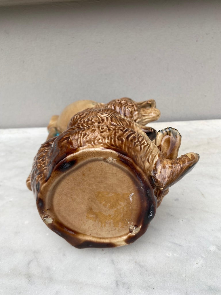 19th Century English Majolica Bear Pitcher For Sale at 1stDibs