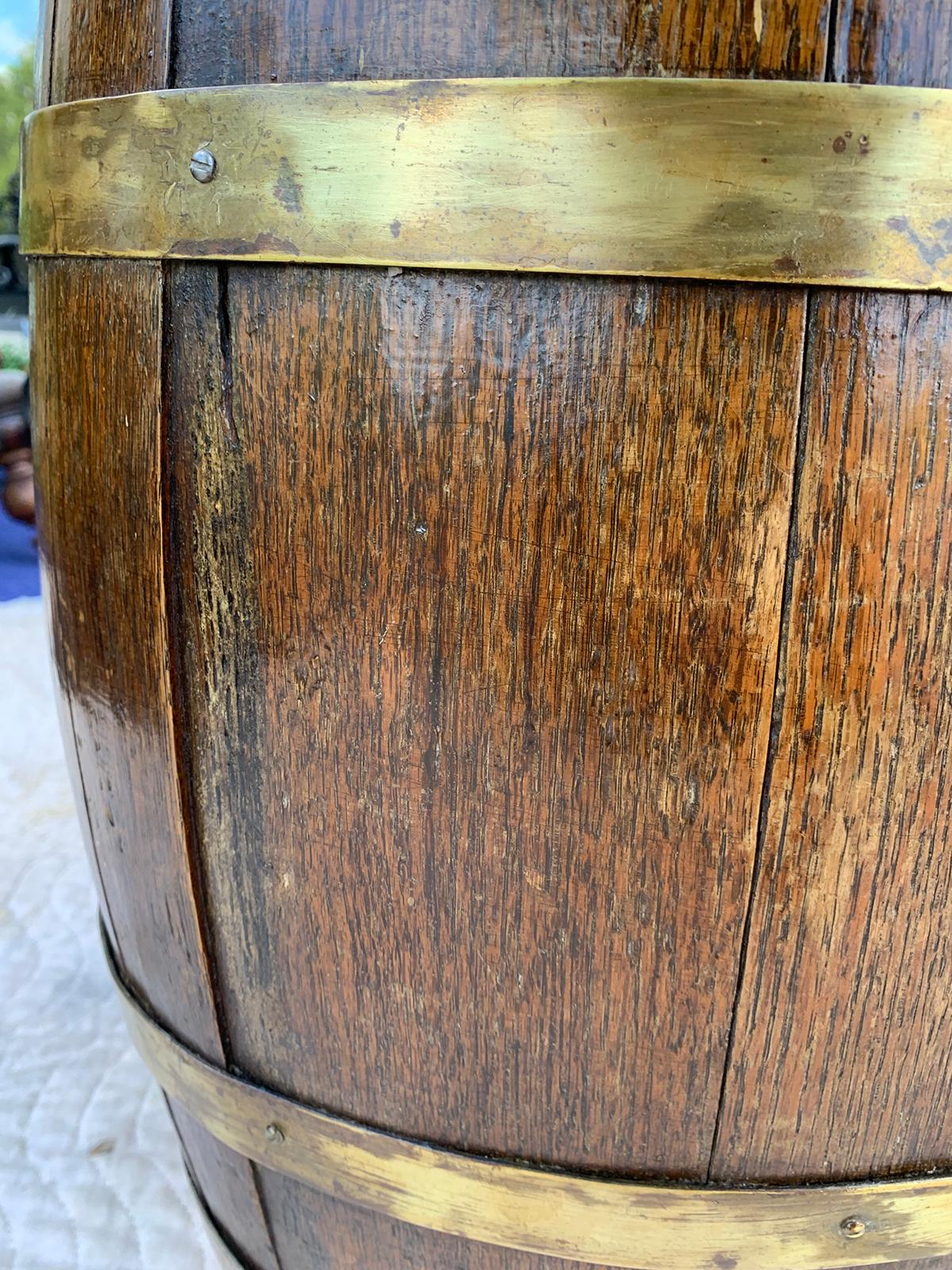 19th Century English Oak Brass Bound Barrel at 1stDibs