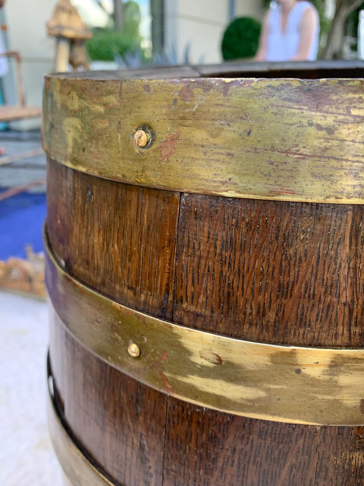 19th Century English Oak Brass Bound Barrel at 1stDibs