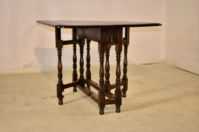 19th Century English Oak Gate Leg Table For Sale at 1stDibs
