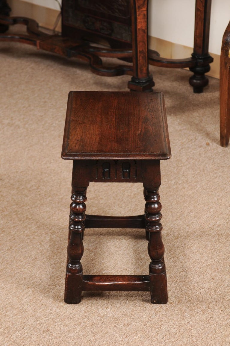 19th Century English Oak Joint Stool with Turned Legs at 1stDibs