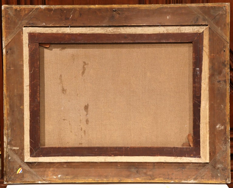 19th Century English Pastoral Scene Oil Painting in Gilt Frame Signed A ...