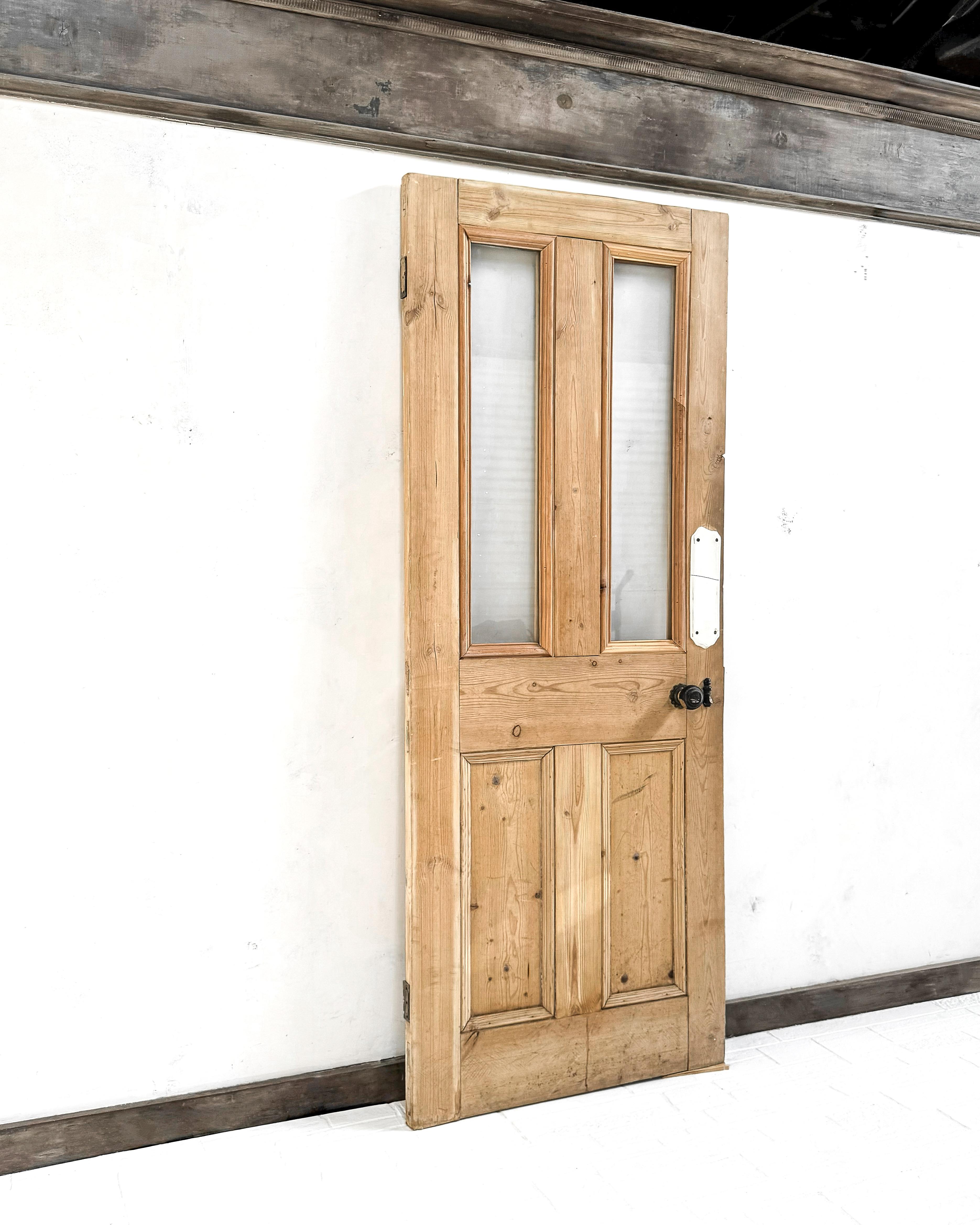 19th Century English Pine Glazed Interior Door For Sale at 1stDibs
