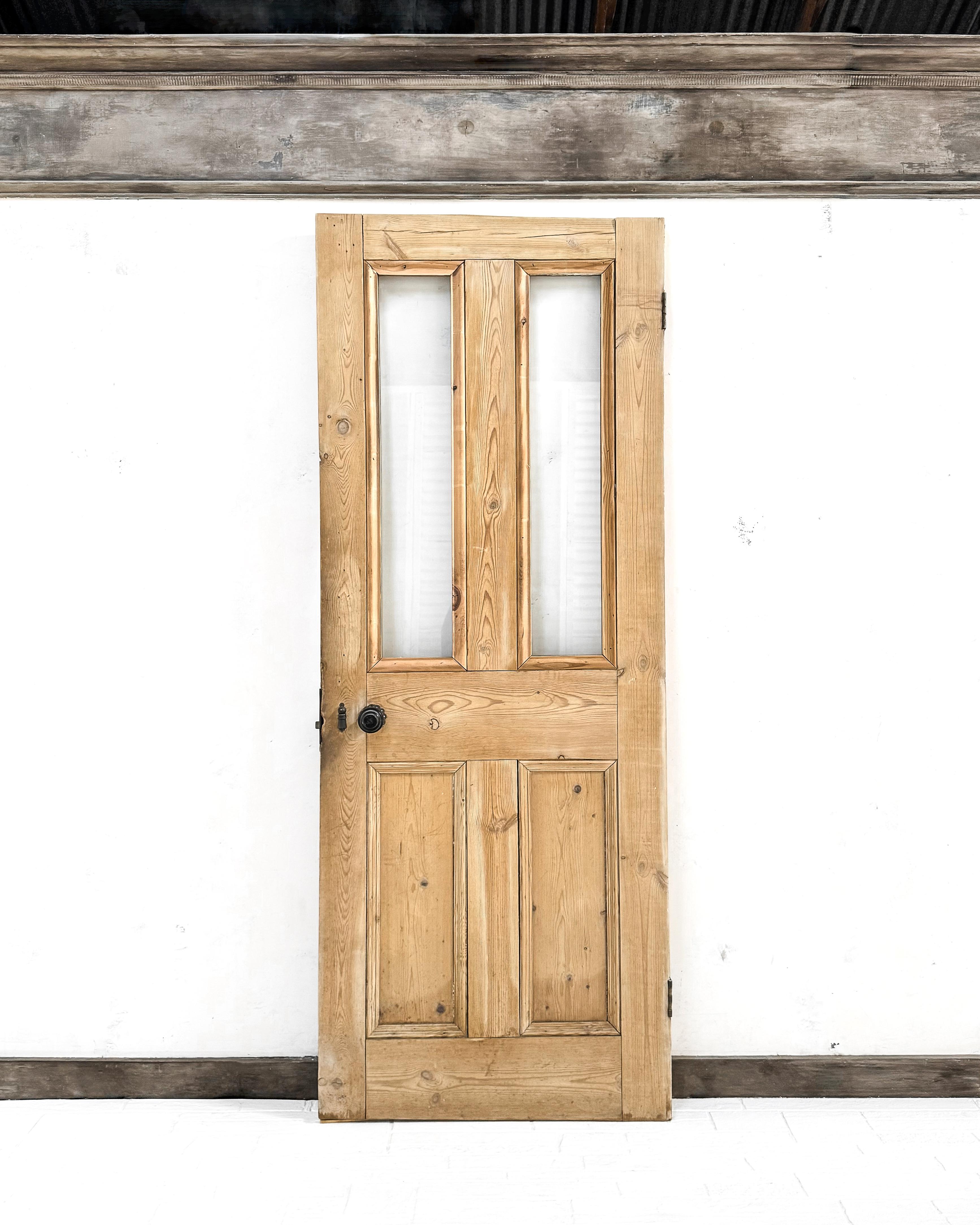 19th Century English Pine Glazed Interior Door For Sale at 1stDibs