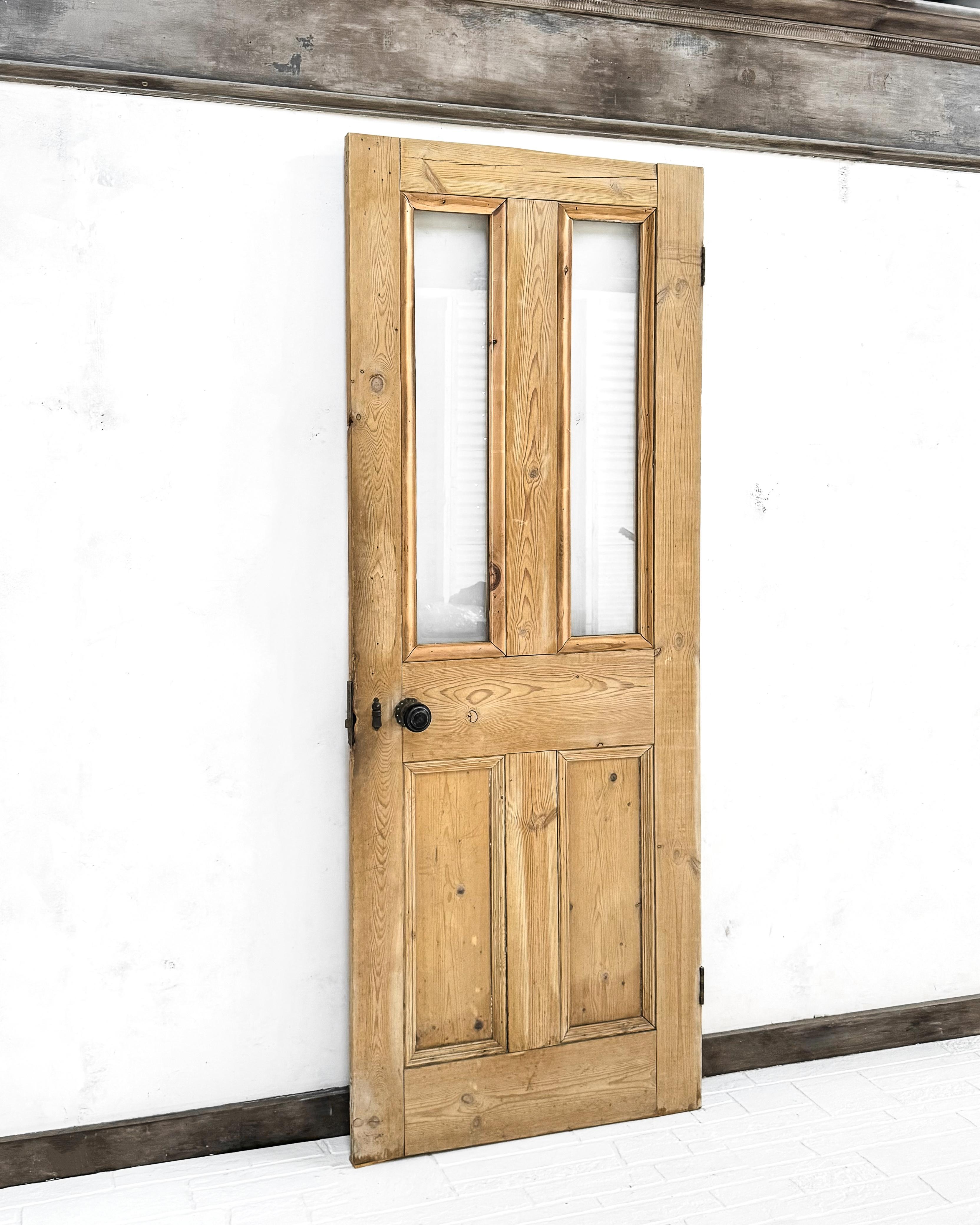 19th Century English Pine Glazed Interior Door For Sale at 1stDibs
