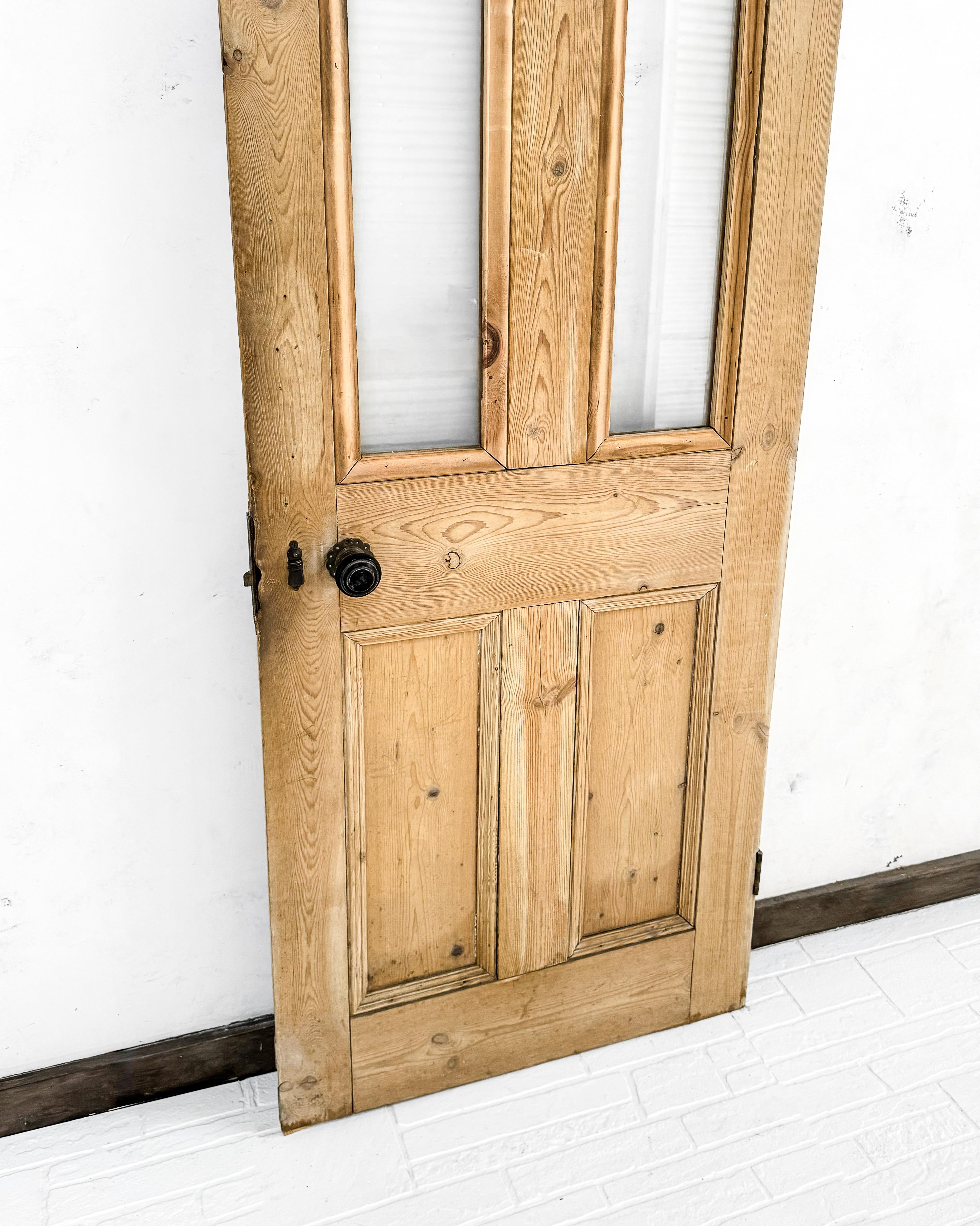 19th Century English Pine Glazed Interior Door For Sale at 1stDibs