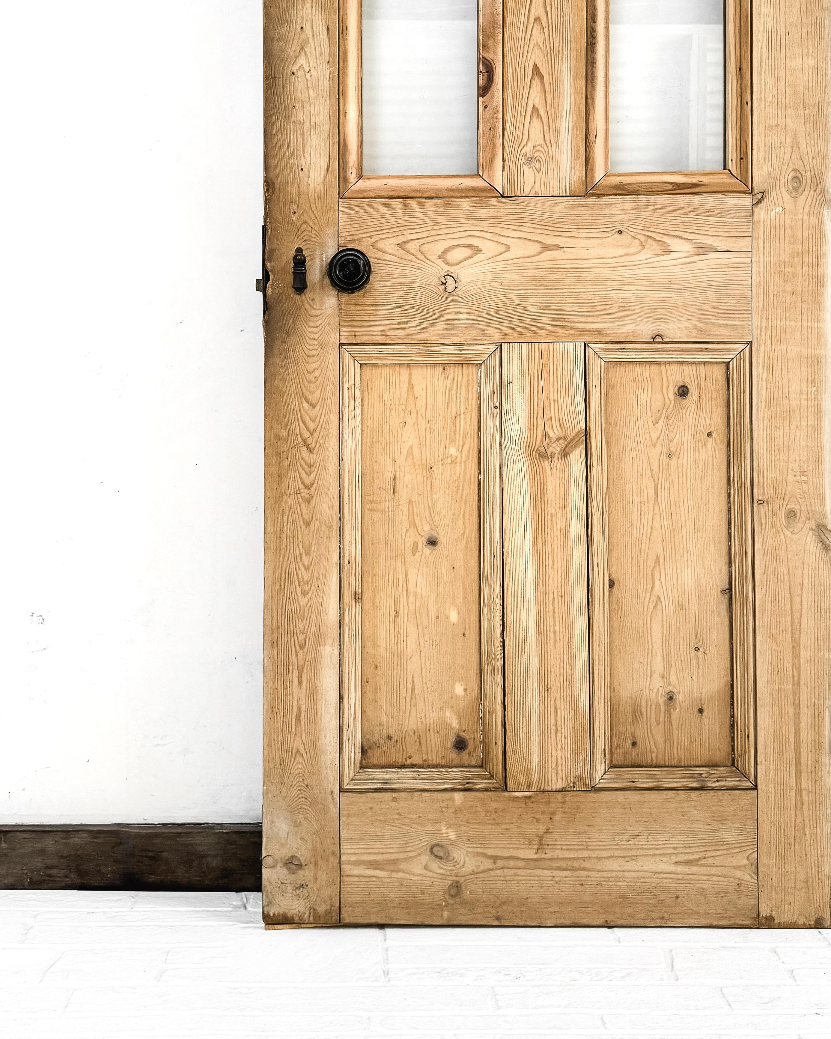 19th Century English Pine Glazed Interior Door For Sale at 1stDibs