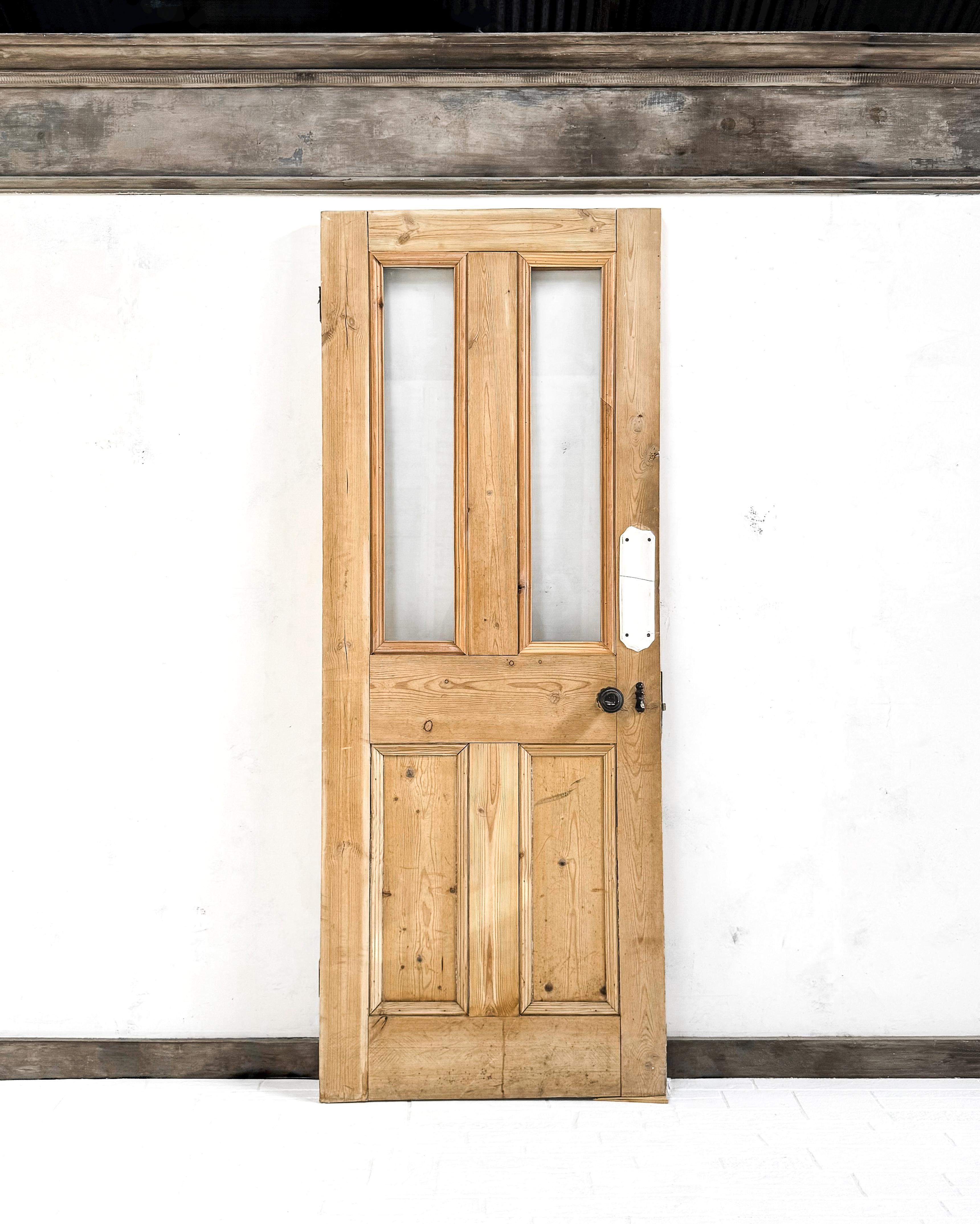 19th Century English Pine Glazed Interior Door For Sale at 1stDibs
