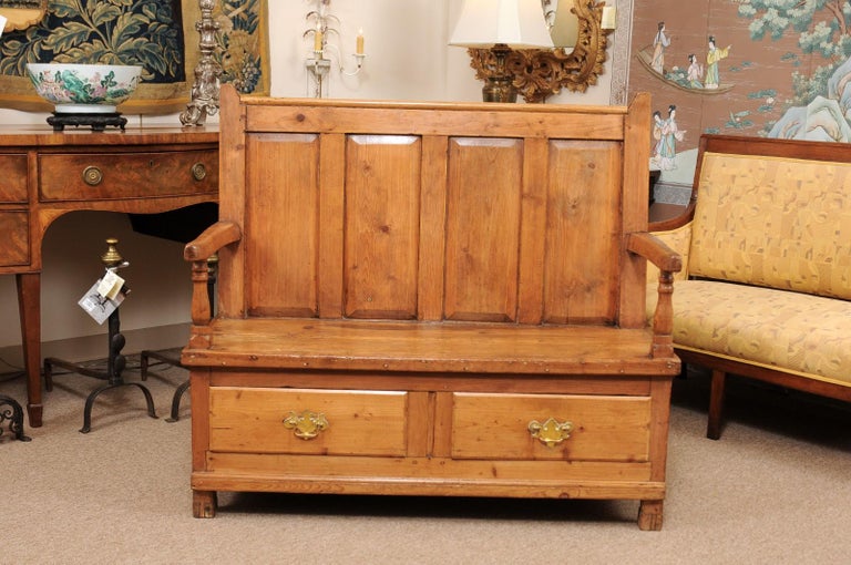 19th Century English Pine Settle at 1stDibs
