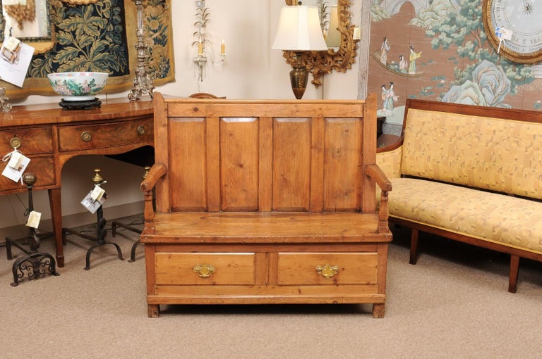 19th Century English Pine Settle at 1stDibs