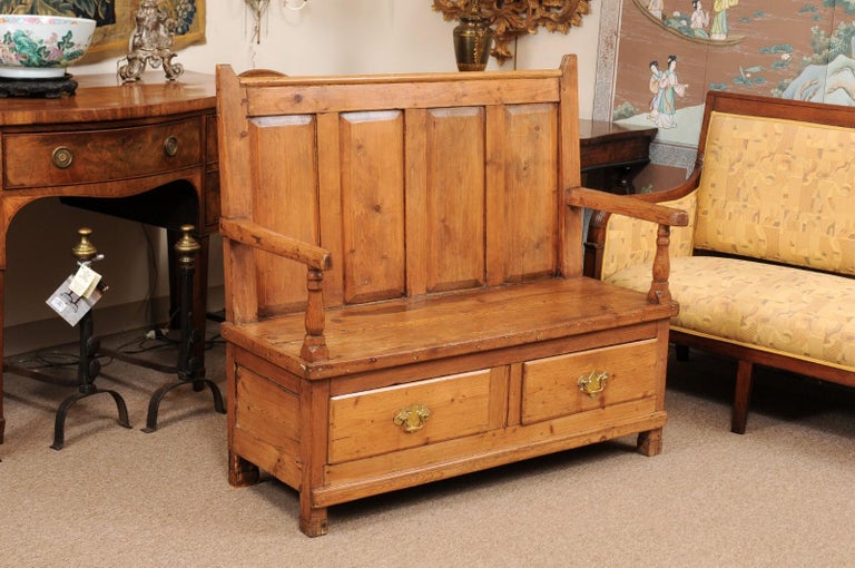 19th Century English Pine Settle at 1stDibs